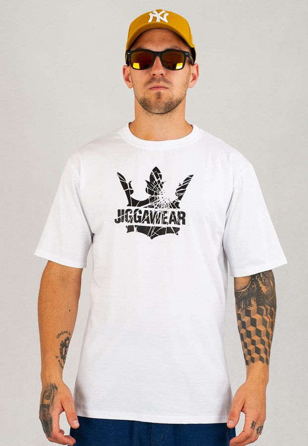 T-shirt Jigga Wear Cracked Logo biały