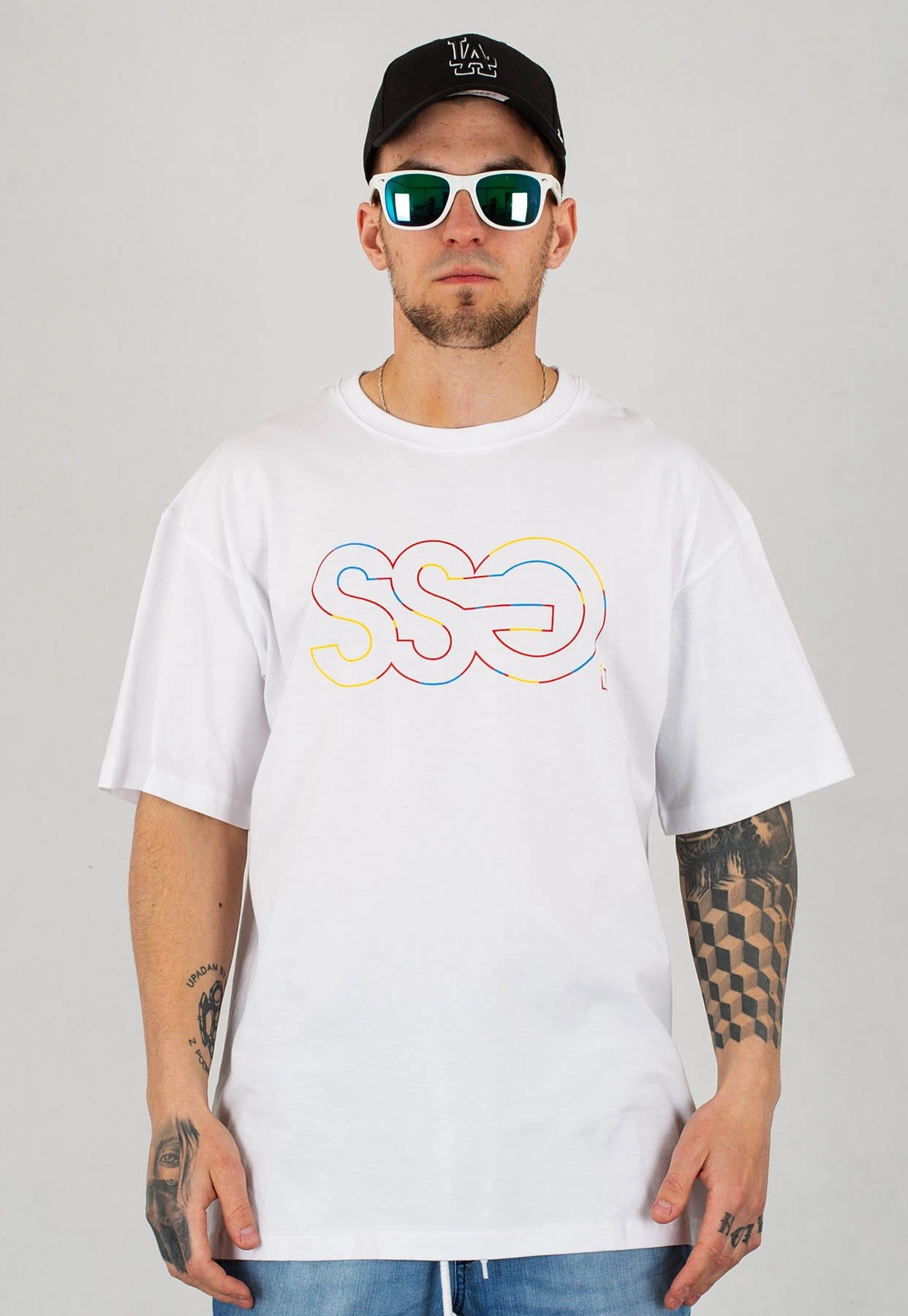 T-shirt SSG Outline Colors biały - MEMBRANA.PL