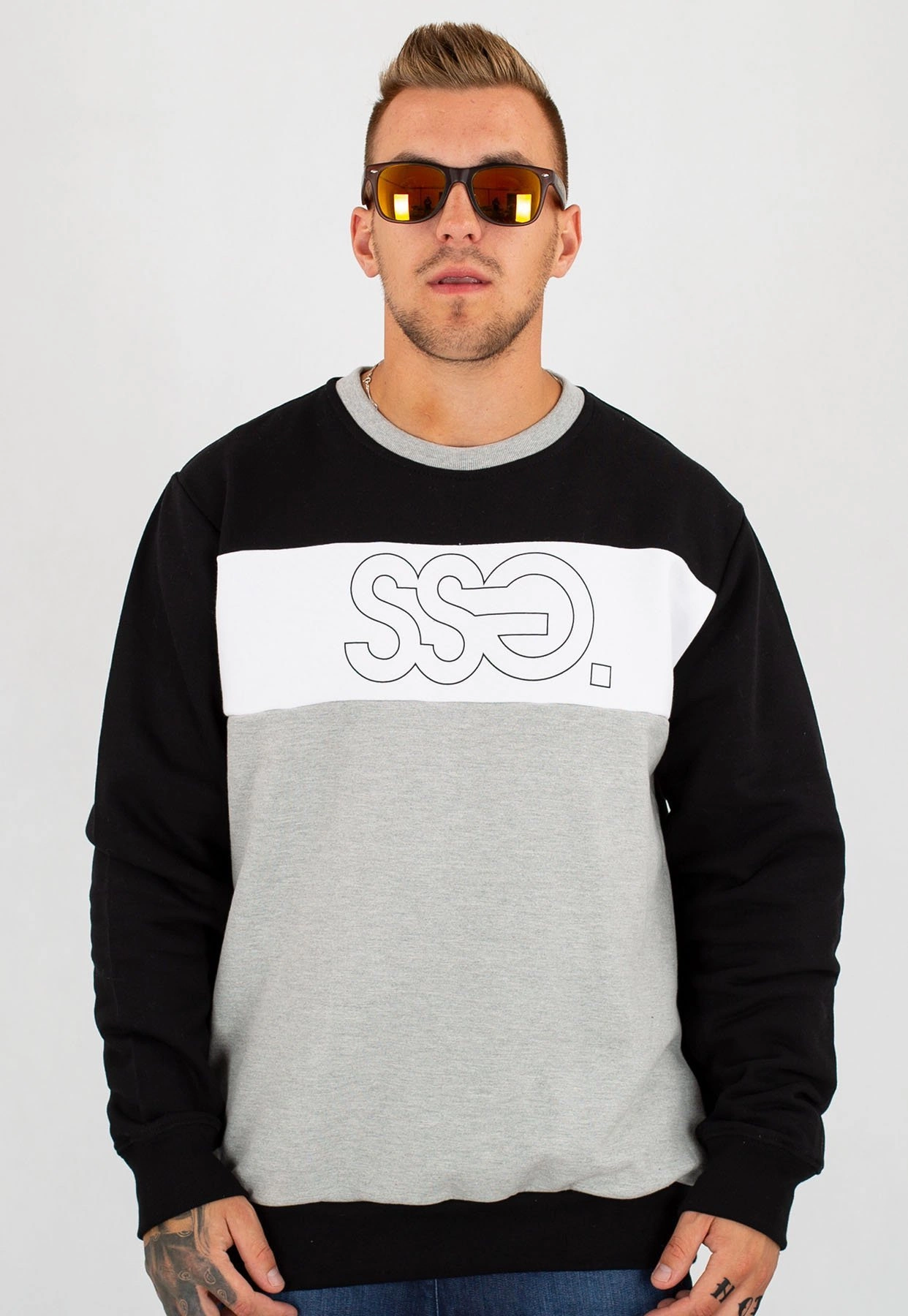 Bluza SSG Triple Outline czarno jasno szara - MEMBRANA.PL