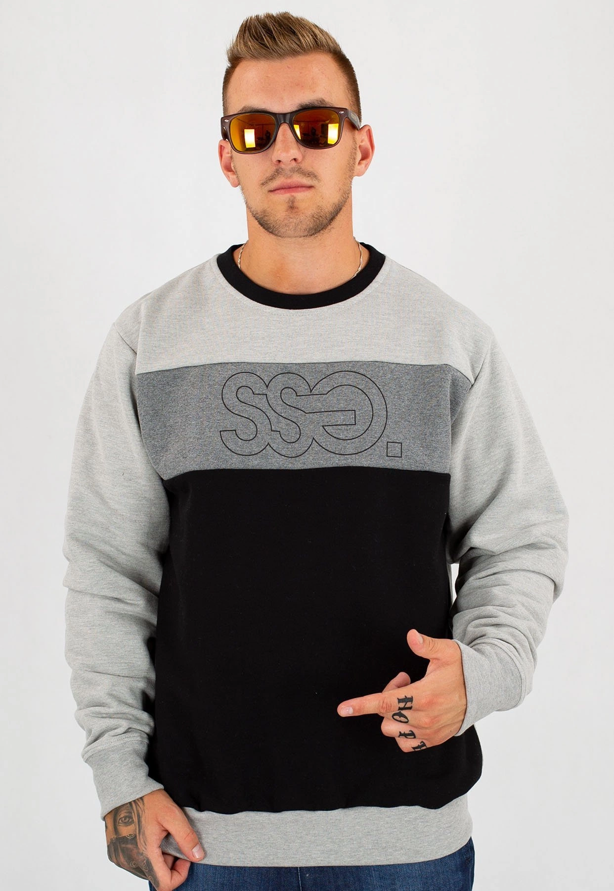 Bluza SSG Triple Outline jasno szaro czarna - MEMBRANA.PL