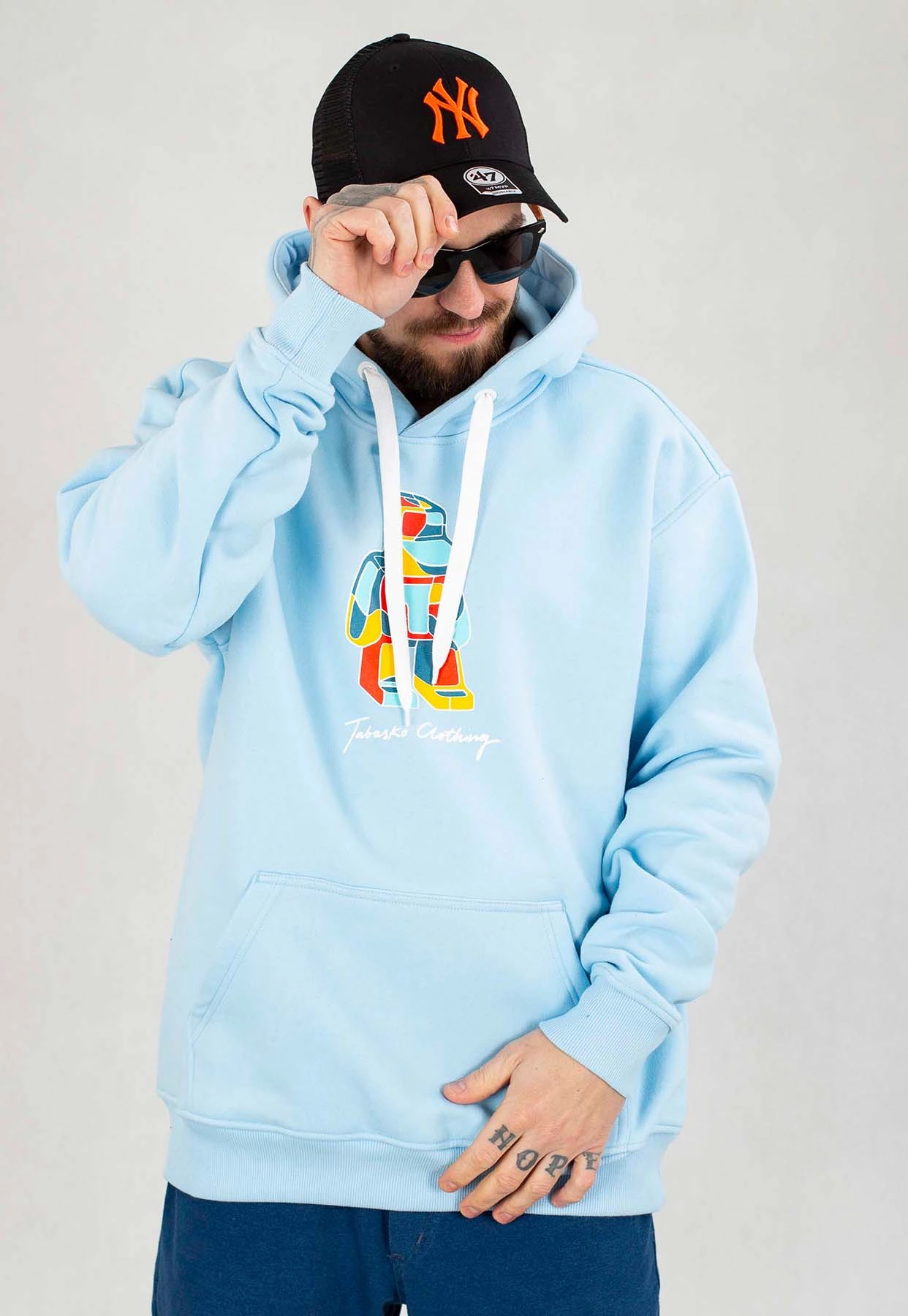 Bluza Tabasko Z Kapturem Mosaic niebieska - MEMBRANA.PL