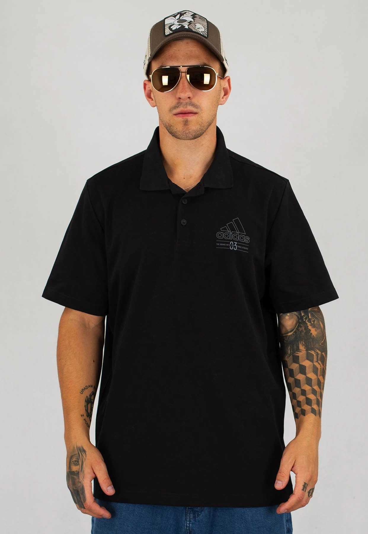 T-shirt Polo Adidas Brilliant Basics GD3859 czarny - MEMBRANA.PL