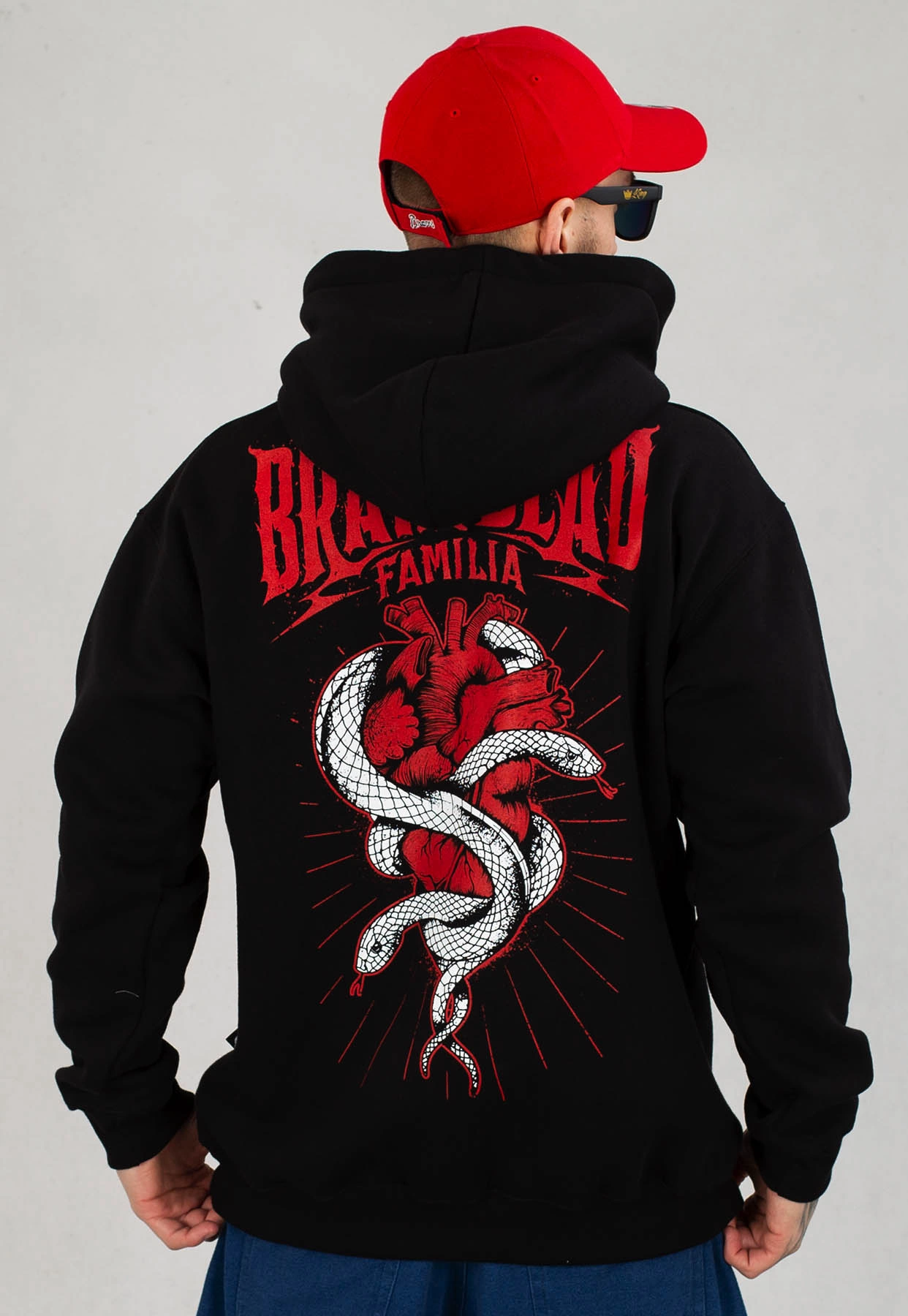 Bluza Brain Dead Familia Z Kapturem Heart czarna - MEMBRANA.PL
