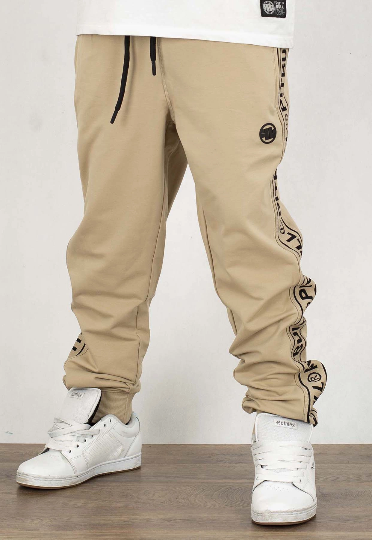 Dresy Pit Bull French Terry Byron beżowe - MEMBRANA.PL