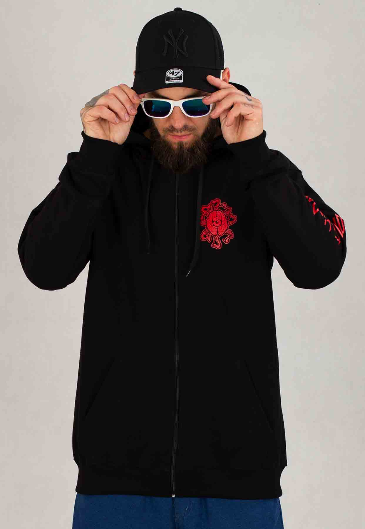 Bluza Brain Dead Familia Z Kapturem ZIP Horror FC czarna - MEMBRANA.PL