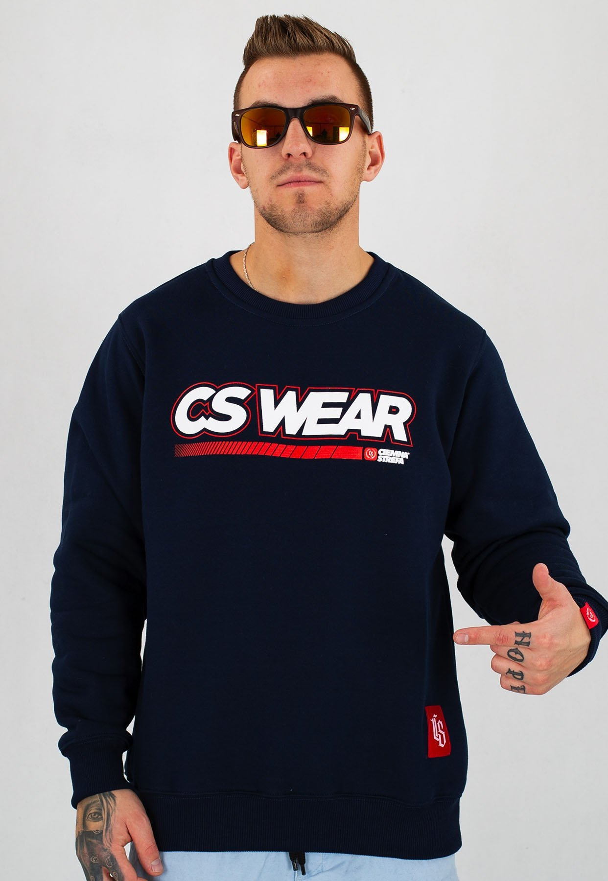 Bluza Ciemna Strefa CS Wear granatowo czerwona