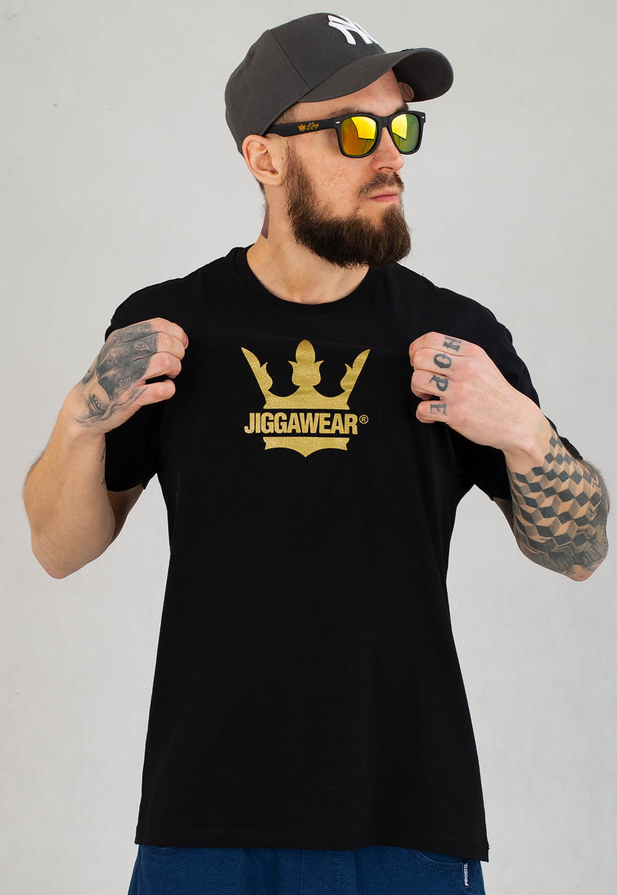 T-shirt Jigga Wear Crown Gold Logo czarno złoty - MEMBRANA.PL