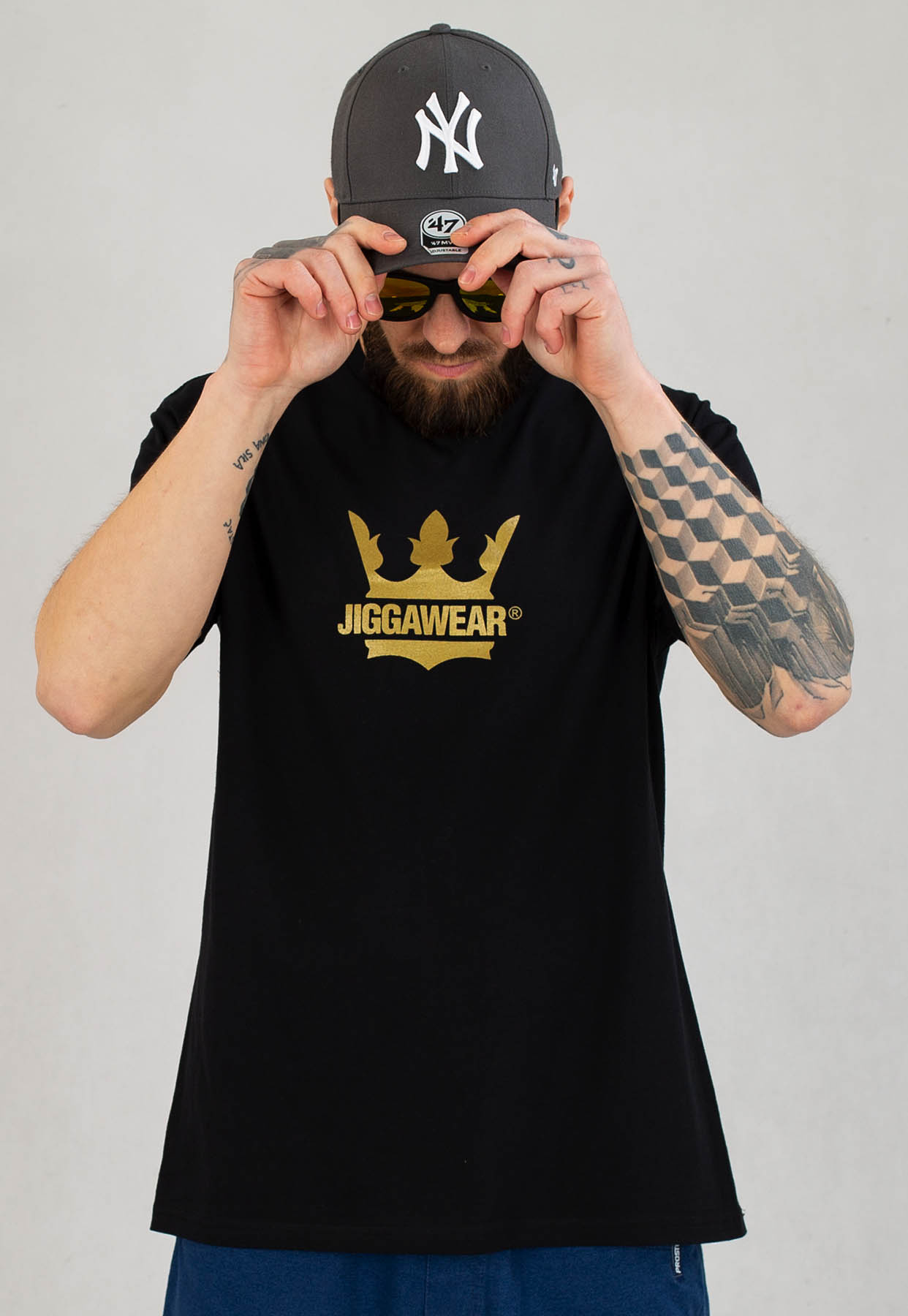 T-shirt Jigga Wear Crown Gold Logo czarno złoty - MEMBRANA.PL